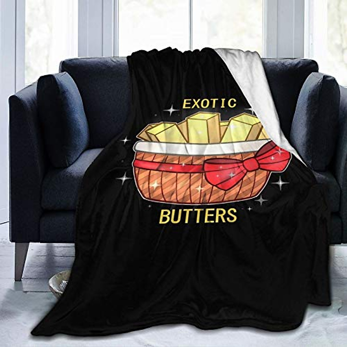 Woidxzxza FNAF Exotic Butters Ultra-Soft Micro Fleece Blanket Flannel Washable Lightweight Warm Plush Throw Blankets 60x50 in