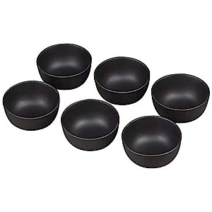 HonHeam Chinese Tea Tasting Cup Purple Sand Cups Tiny Tasting Cup Mini Tea Cup Purple Sand Kung Fu Tea Cup Ceramic Cup Tea Bowl Cup Set of 6 Black