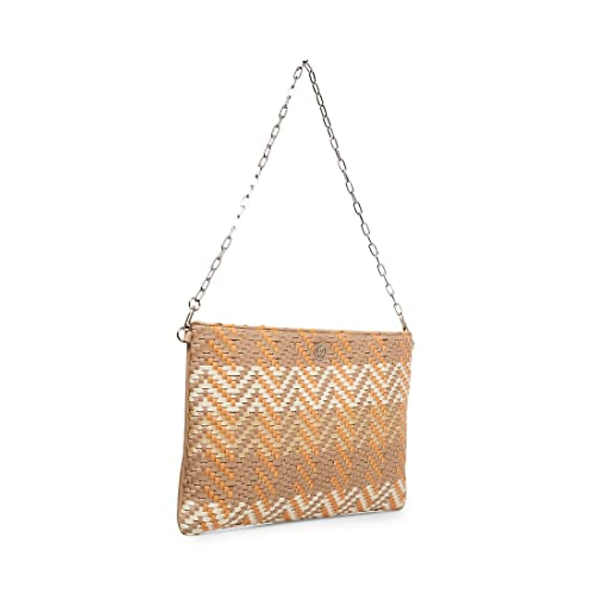 Anne Klein Multi Woven Flat Shoulder Bag, Neutral Truffle