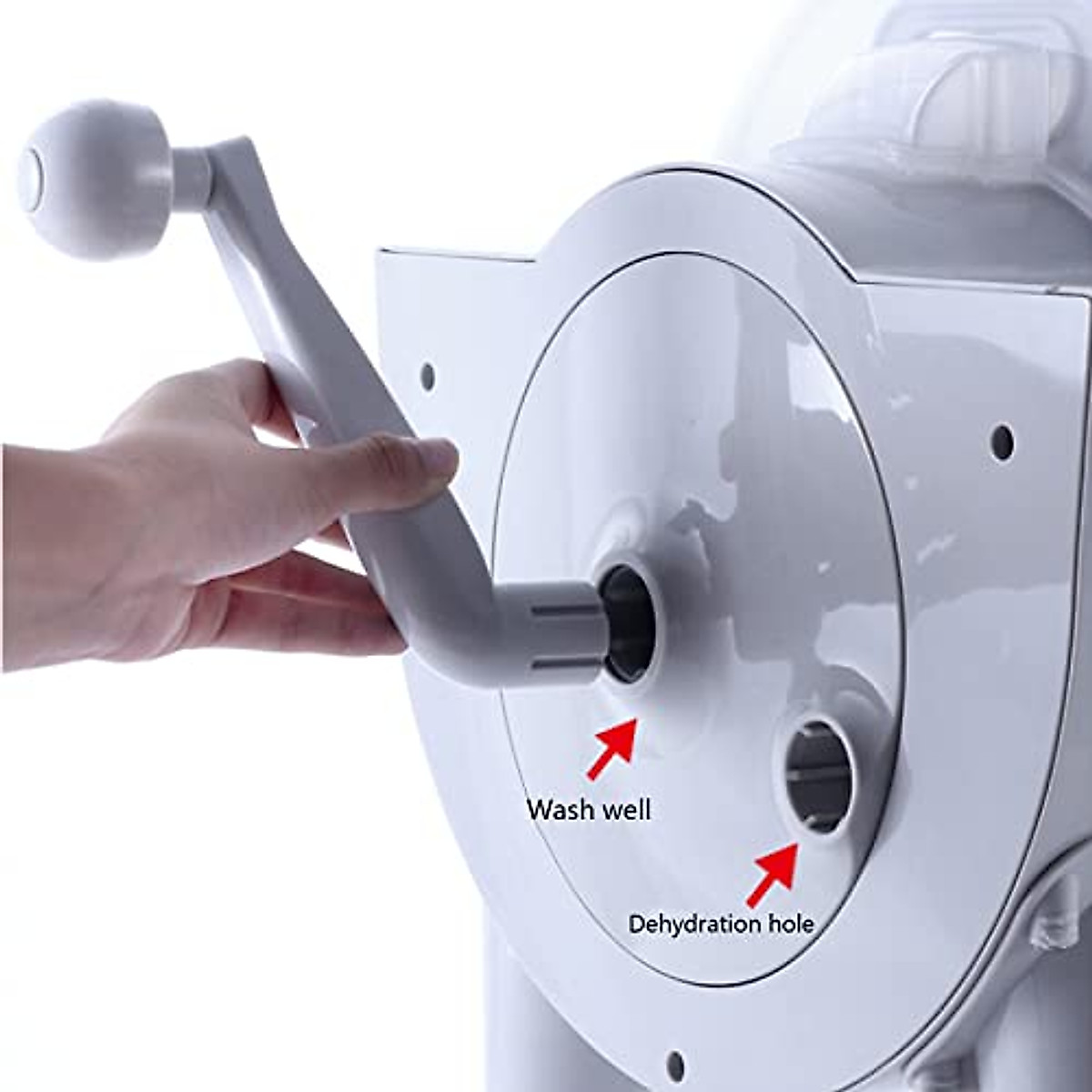 Mini Hand Crank Washing Machine Dehydrator, Portable Non-Electric Drum Washing Machine Spin Dryer for Camping Travelling Outdoor Gray