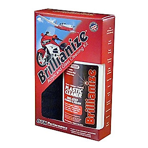 Brillianize Plastic and Glass Cleaning Kit with Terry Style Microfiber Polishing Cloth