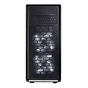 Fractal Design Focus G - Mid Tower Computer Case - ATX - High Airflow - 2X Fractal Design Silent LL Series 120mm White LED Fans Included - USB 3.0 - Window Side Panel - Black