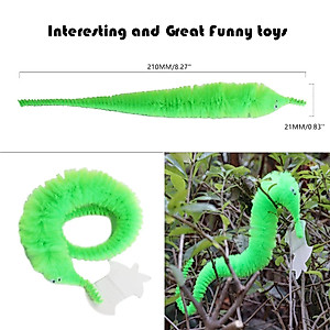 Zalmoxe 12 Pcs Fuzzy Worms on with a Invisible String Carnival Party Favors for Kids Birthday (12 Colors)