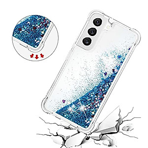Phone Case Cover Glitter Case Compatible with Samsung Galaxy S22 Case Compatible with Women Girls Girly Sparkle Liquid Luxury Floating Quicksand Transparent Soft TPU Phone Case Bags Sleeves (Color :