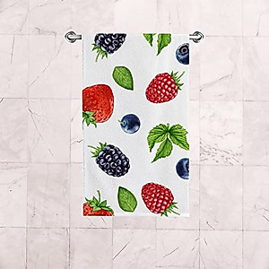 Vantaso Bath Hand Kitchen Towels Berries Face Towel 2 Pack Washcloth Soft Quick Dry Super Absorbent Bathroom