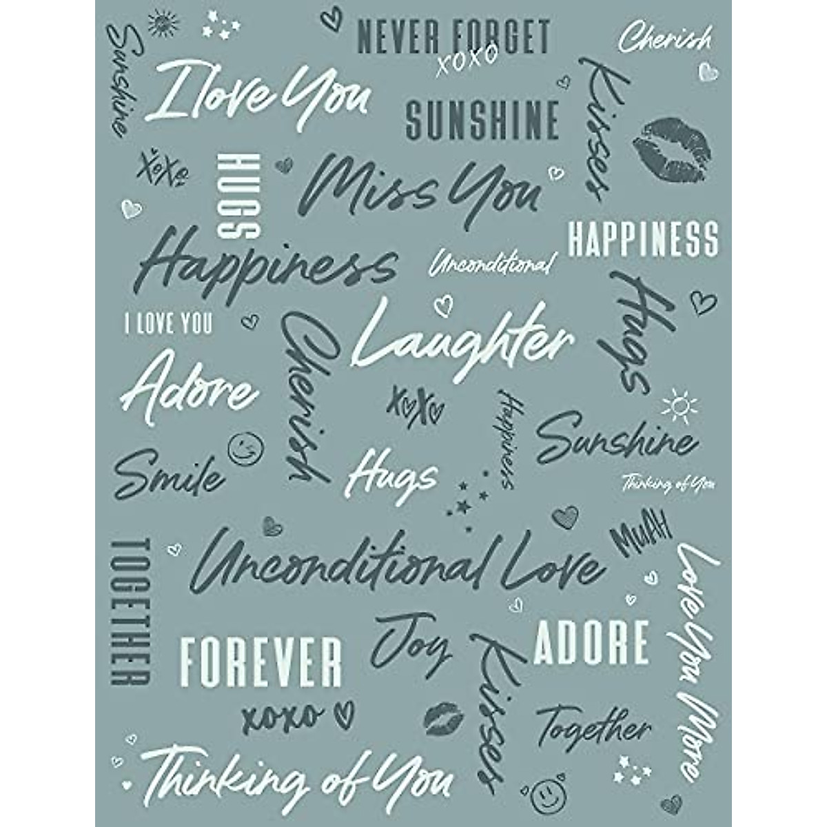 Chanasya Love You Gift Throw Blanket - Super Soft Plush Fleece Hugs Kisses Thinking of You Throw- for Women Men Girlfriend Boyfriend Husband Wife (50x65 Inches) - Gray Blanket