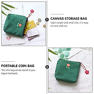 Healifty 1 pc Zipper Charm Bag- Purse Organiser Makeup Compact Portable Practical Storage Green for Nursing Multipurpose Coin and Tie Travel Products Tampons Girls Decorative Earphone
