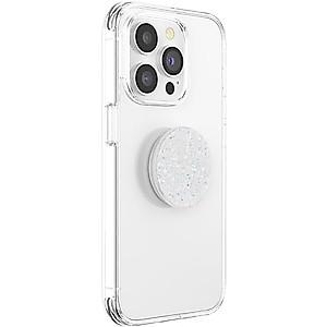 PopSockets Phone Grip with Expanding Kickstand, Glitter PopGrip - White