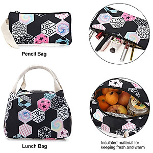 Galaxy Backpack Set 3-in-1 Kids School Bag, Junlion Laptop Backpack Lunch Bag Pencil Case for Teen Boys Girls One Size Multicolor