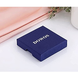 DOWOS 925 Sterling Silver Dainty Diamond Necklace for Women Mother's Day, 18K White Gold Plated 8mm Round Brilliant Cut Solitaire Pendant Necklace for Women, Classic 4 Prong 18''+2'' Dainty Chain Necklace 8mm/2carat(white gold)