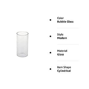 GoLucky Glass Cylinder Glass Shade Accessory Glass Lamp Fixture Shade Replacement Glass Piece with 1-5/8 Inch Fitter Multiple Specifications 4"(D)*5"(H). Multiple Specifications