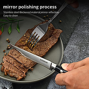 EUSKKEM Steak Knives Set of 6,Steak Knife Set,Durable Full Tang Steak Knives,Sharp Flatware Steak Knives