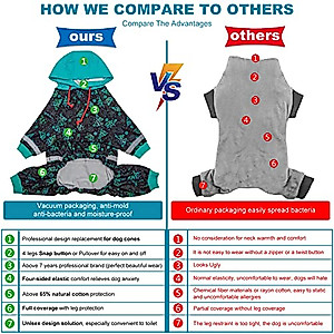 LovinPet Large Breed Dog Onesie Pajamas - UV & Wound Care, Dog Anxiety Relief, Dog Jammies, Reflective Stripe, Butterflies and Rings Black/Green Print, Post Surgery Pet PJ's/Large