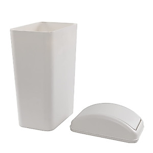 Readsky 3.5 Gallon Swing Top Trash Can, Plastic Garbage Can with Swing Lid, Light Grey