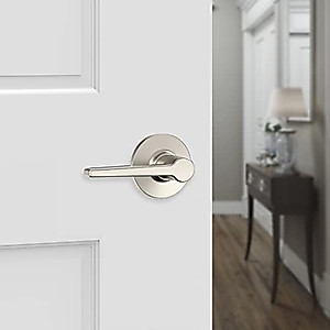 Amazon Basics Manchester Door Passage Lever, Satin Nickel, 6-Pack