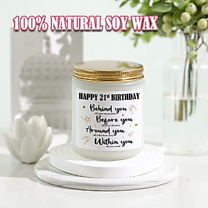 21st Birthday Gifts for Her, 21 Year Old Birthday Gift Ideas for Her, Happy 21st Birthday Gifts for Daughter, Sister, BFF, Friends, Granddaughter - Vanilla, Buttercream and Sugar Scent Candle