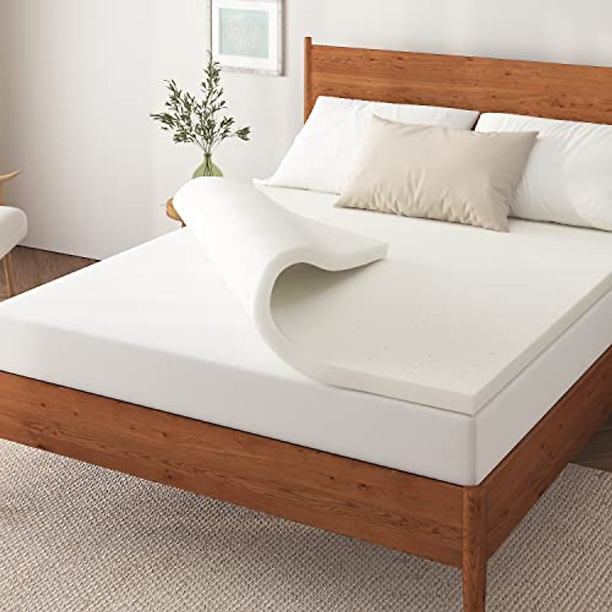 NapQueen 4 Inch Ventilated Memory Foam Mattress Topper, CertiPUR-US Certified, Twin