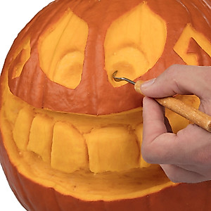 Pumpkin Carving Kit (21 Tool Set) w 11 Double Sided Pieces - Halloween Professional Sculpting, Cutting and Carving Knife Supplies for Fall Jack-O-Lanterns, Pumpkins, Decorations for Kids and Adults