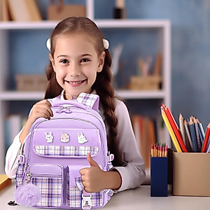 Xdalula Teenage Girls' Backpack Middle School Students Bookbag Outdoor Daypack with USB Charge Port Bookbag for School (black