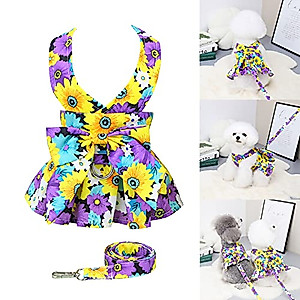 Pet Clothes for Small Dogs Girls Dress Puppy Clothes Bow Tie Belt Belt Skirt Princess Skirt Dog Can Hang Belt T-Shirts for Medium Dogs Easter