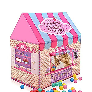 SweHouse Kids Play Tents for Boys Tent for Kids Indoor and Outdoor Tent Boys and Girls Toys Children Indoor Playhouse for Kids Gifts for Christmas Birthday (Pink Ice Cream House)