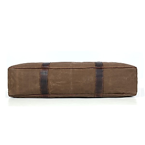 Aaron Leather Goods Canvas Leather Chef Knife Bag with Adjustable/Detachable Shoulder Strap (Seaweed, Canvas)