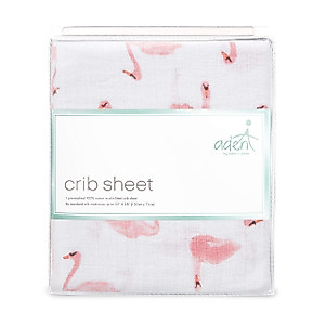 HALO DreamWeave Breathable Mesh Baby Crib Mattress and Aden + Anais Essentials Crib Sheets, White & Briar Rose