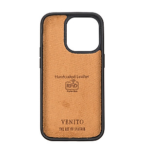Venito Fermo Leather Wallet Case Compatible with iPhone 14 Plus Crossbody Case - Extra Secure with RFID Blocking (Antique Brown)