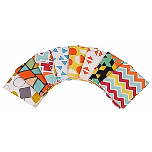 Soimoi 8 Pc Fat Quarter Bundle, Geometric Abstarct Collection Print 18"x 22" DIY Patchwork- 100% Cotton Pre-Cut Quilting Fabric Multicolor
