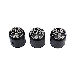 Guyker Guitar Knobs with 6mm Dia. Shaft Pots - Ebony Tone and Volume Control Potentiometer Knob Replacement for Precision Electric Guitar or Bass, Tree of Life Top (3 Piece)
