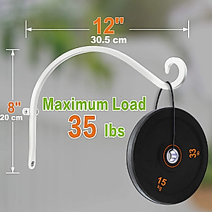 Bird Feeder Hanger: 12-Inch Wall-Mounted Plant Bracket Outdoor - 4 Pieces White Plant Hooks for Hanging Flower Baskets