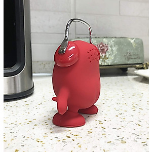 Vinseen Timer, for Kitchen Baking Teaching Cooking Egg Potty Training for Kids Cute 60 Mins Twist Wind-Up Mechanical Timer with Ring Alert, No Battery (Red)