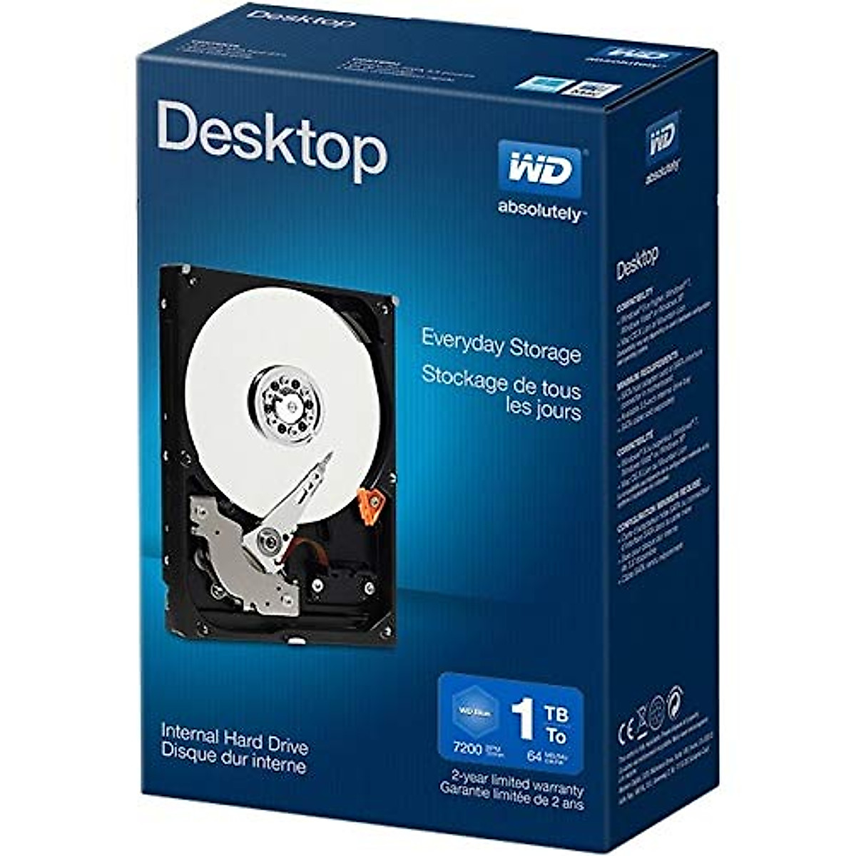 WD Mainstream 1TB Internal Hard Drive for Desktops, 64MB Cache, SATA/600