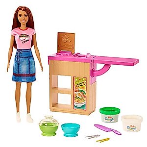 ​Barbie Noodle Bar Playset with Brunette Doll, Workstation and Accessories