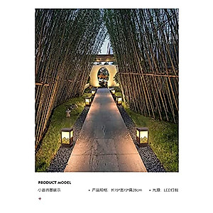 European Retro Waterproof Outdoor Garden Street Light Household Post Lamp External Lawn Rainproof Antirust Stainless Steel Marble Lampshade Column Backyard Patio Pathway Stigma Lamp E27