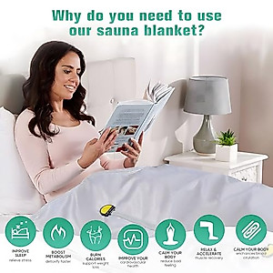 RELOIVE Far Infrared Sauna Blanket, Portable Infrared Sauna for Home Relaxation - Infrared Blanket Sauna with 95-176℉ Temp Range, Home Sauna Heating with Remote, Calm Your Body and Mind