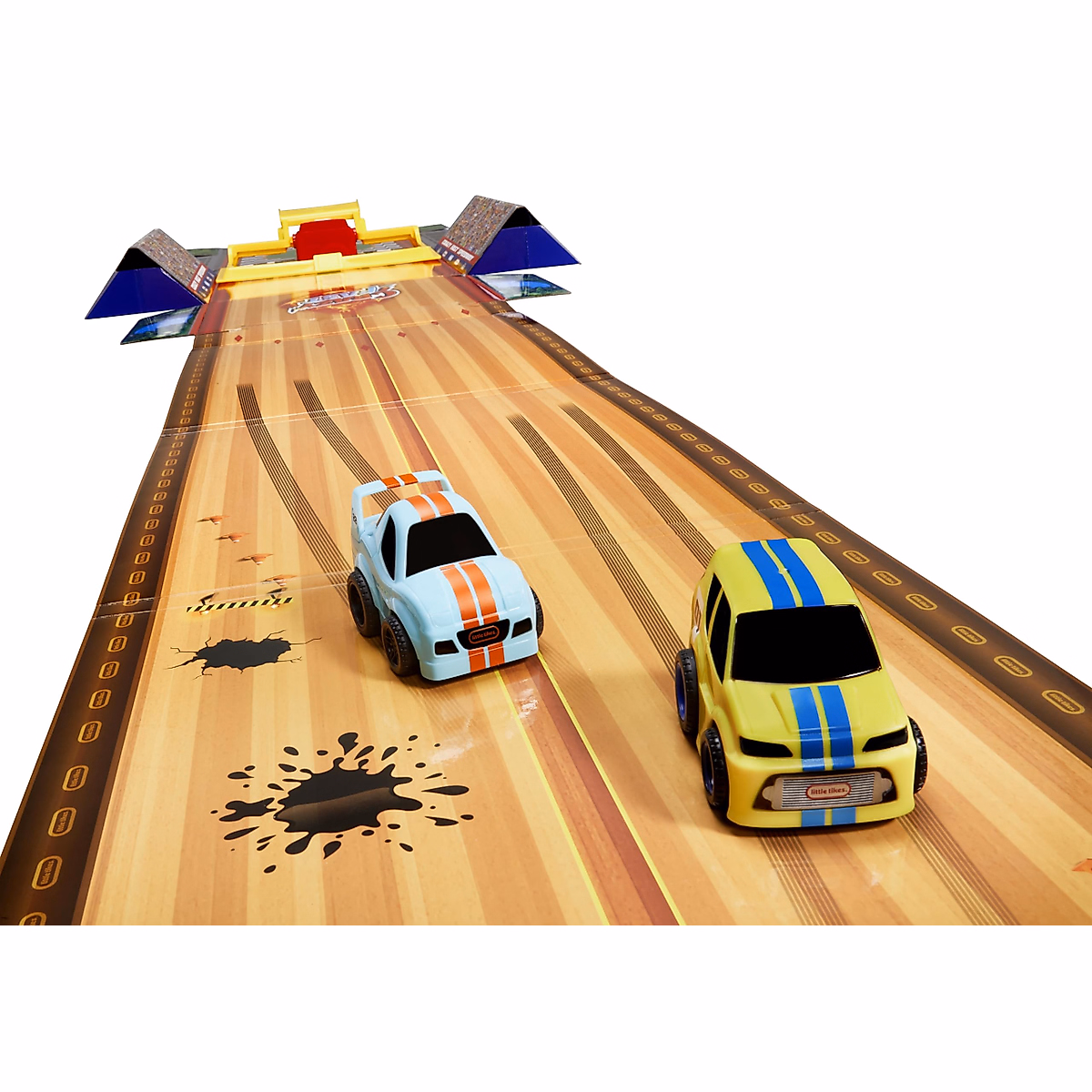 Little Tikes, My First Cars, Crazy Fast 3-in-1 Rollin’ Bowlin’ Racin’ Playset with 2 Exclusive Pullback Toy Car Vehicles, Goes up to 50ft!