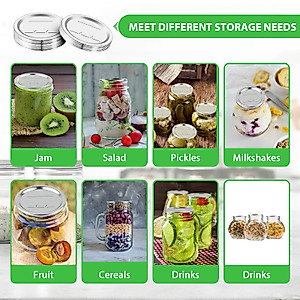 100 Pcs Canning Lids QUINGLU Mason Jar Lids for Ball, Kerr Jars 100% Fit For Regular Mouth Jars Food Grade Silicone Sealing Ring That Ensures An Airtight for Storing Food Fruits Jams Pickles 2.76"