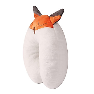 Little Grape Land Kids Travel Pillow 3-8 Y/O - Travel Essentials for Kids Road Trip,Soft Memory Foam Neck Pillows for Airplane,Car Seat,Traveling for Boys/Girls - Ivory Bunny