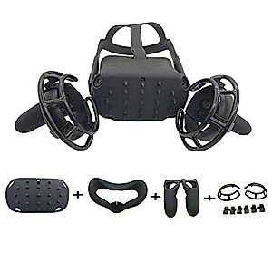 Oculus Quest six-Piece Family Bucket Silicone face mask Handle Cover Handle Protector Set (Black)