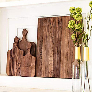 Brazos Home Dark Walnut Wood Cutting Board for Kitchen, Butcher Block, Chopping Board, Wood Cheese Board, Unseasoned, Includes Brazos Board Butter, Charcuterie Board, Meat Cutting Board, 20x15, XL