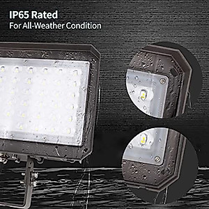 kadision 150W LED Parking Lot Lights Outdoor Area Lights, 19500lm 5000K 100-277V IP65, Adjustable Trunnion Mount LED Flood Light with Photocell, ETL Listed