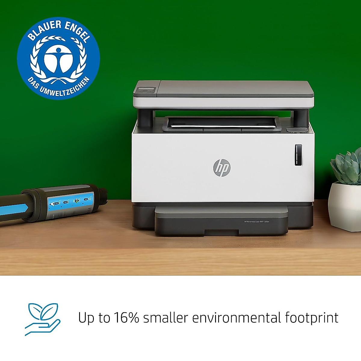 HP Neverstop Laser MFP 1202w Wireless Monochrome All-in-One Printer with cartridge-free toner tank, comes with up to 5,000 pages of toner in the box (5HG92A)