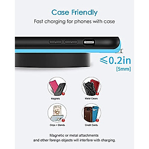 Natural Limestone 15W Wireless Charger, bhipo Fast Wireless Charging Pad, Compatible with iPhone 13/13Pro/13Pro Max/12/12 Pro/SE 2020/11, Samsung Galaxy S21 S20 Note 10, AirPods Pro(No AC Adapter)