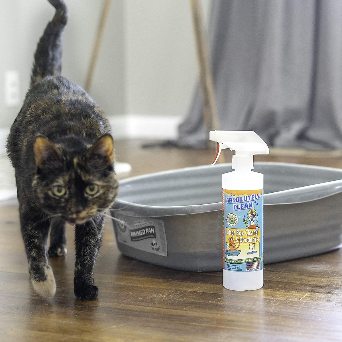 Absolutely Clean Litter Box Cleaner and Odor Eliminator, Eliminate Odors Quickly, Neutralizes Urine and Feces Odors in The Air and The Box, Make Litter Last Longer