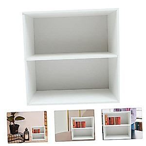 Homoyoyo 1pc Locker White Bookshelf Book Shelves for Office White Bookcase Practical Bookcase Household Bookshelf Floor Bookshelf Earth Tones Storage Rack Lip Gloss White Wood-Based Panel