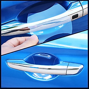 Ouzorp Car Door Handle Cup Scratches Protector Door Handle Side Sticker Scratches Scratch Protector Transparent Door Handle Paint Scratch Protection Protective Film (4)