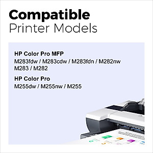 myCartridge 206X Toner Cartridges 4 Pack High Yield (with Chip) Compatible Replacements for 206A 206X HP Toner Cartridge Set for HP Color Laserjet Pro MFP M283fdw M283cdw M282nw M255dw，W2110X W2110A