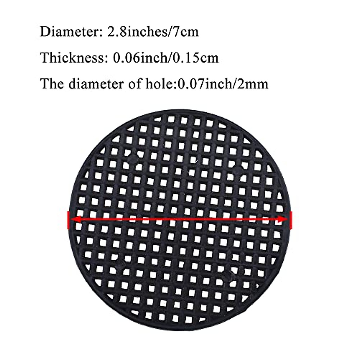 HAHIYO 20PCs 2.95Inch/7.5Cm Black Round PP Plastic Flower Pot Hole Mesh Pad Bottom Grid Mat Bonsai Drainage mesh Hole Screens Gasket Prevent Soil Loss Breathable Gasket Drainage Netting for Bonsai