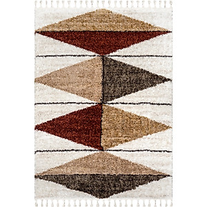 nuLOOM Kali Shaggy Diamond Tassel Clearance Area Rug, 5x8, Multi